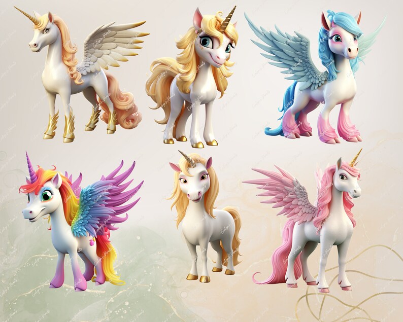 Unicorn Clipart Magical Horse Clipart Cute Unicorn Clipart Animal ...