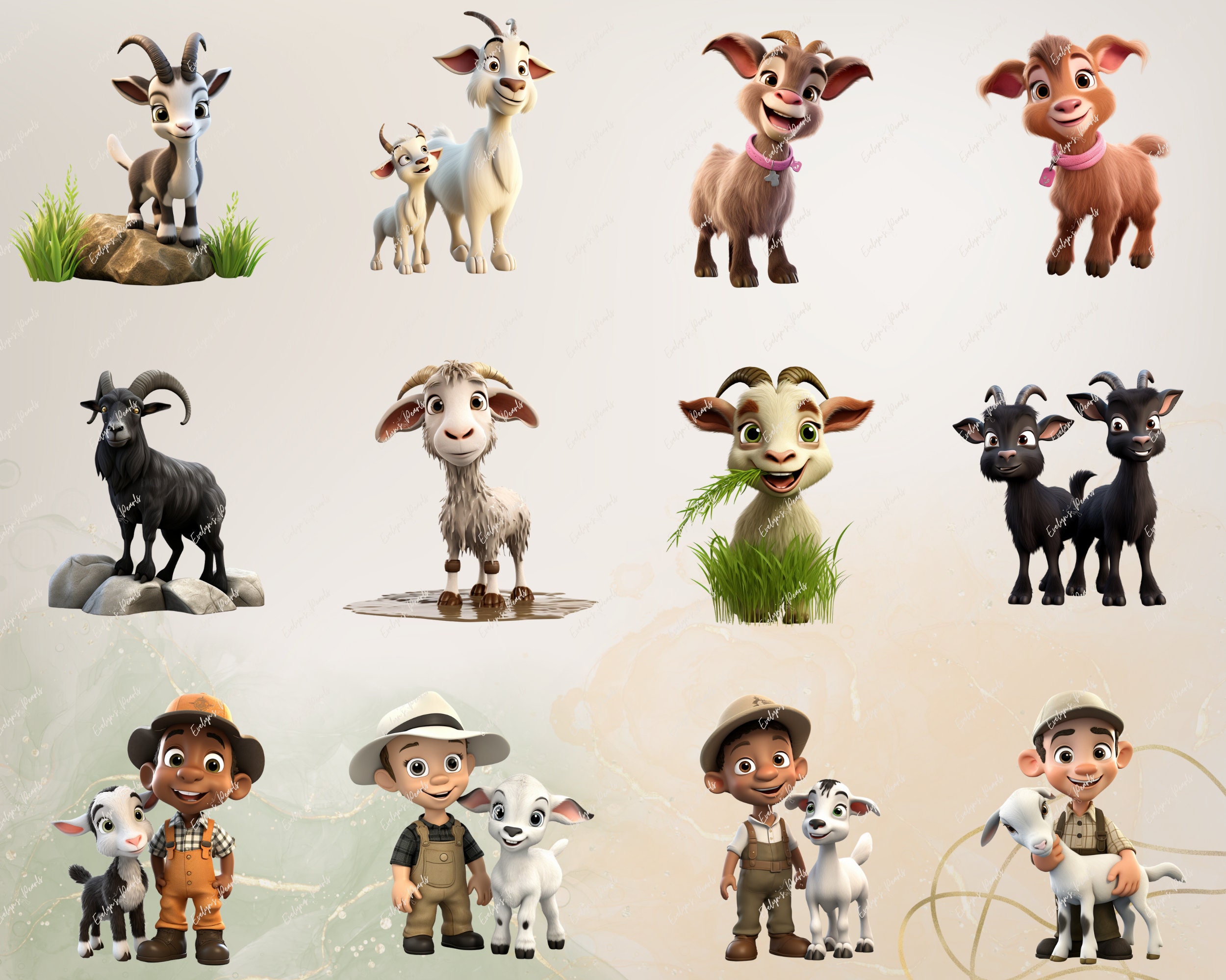 Goat Clipart Farm Goat PNG Cute Goat Clipart Animal Clipart Mountain ...