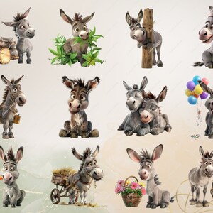 Donkey Clipart Farm Donkey PNG Cute Baby Donkey Clipart Cute Animal ...