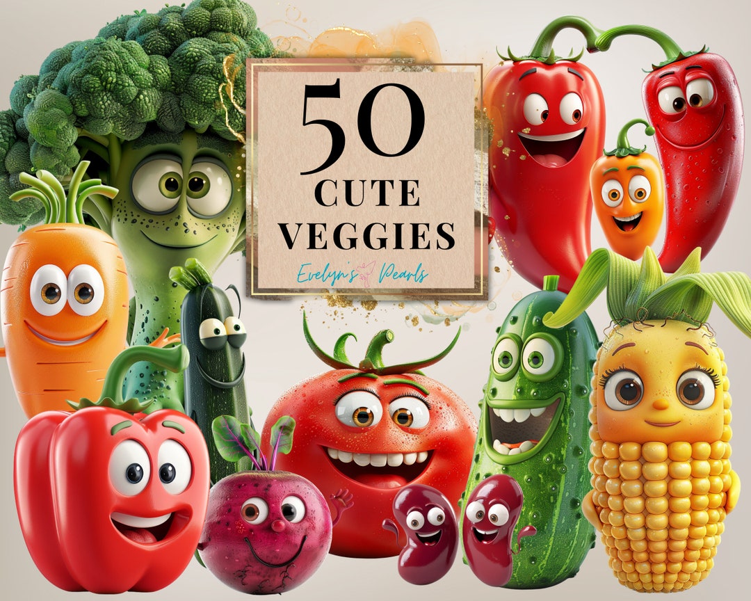 Vegetable Clipart Cute Vegetable PNG Cute Food Clipart Sticker PNG ...