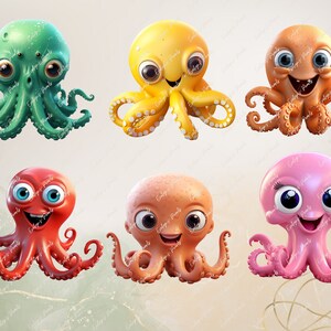 Octopus Clipart Sea Life PNG Sea Creature Clipart Under the Ocean ...