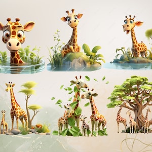 Giraffe Clipart Cute Baby Giraffe Clipart PNG Safari Animal Clipart ...