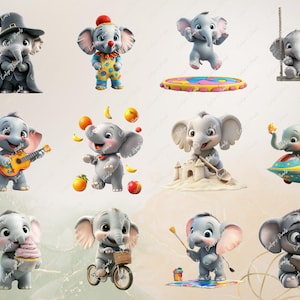 Elephant Clipart Baby Elephant PNG Baby Shower Clipart Gender Reveal ...