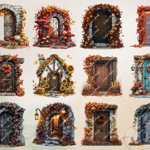Autumn Clipart Fall PNG Autumn Door Clipart Seasonal Decor PNG Autumn ...