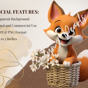 Fox Clipart Cute Fox PNG Forest Animal Clipart Woodland Animal PNG ...