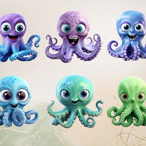 Octopus Clipart Sea Life PNG Sea Creature Clipart Under the Ocean ...