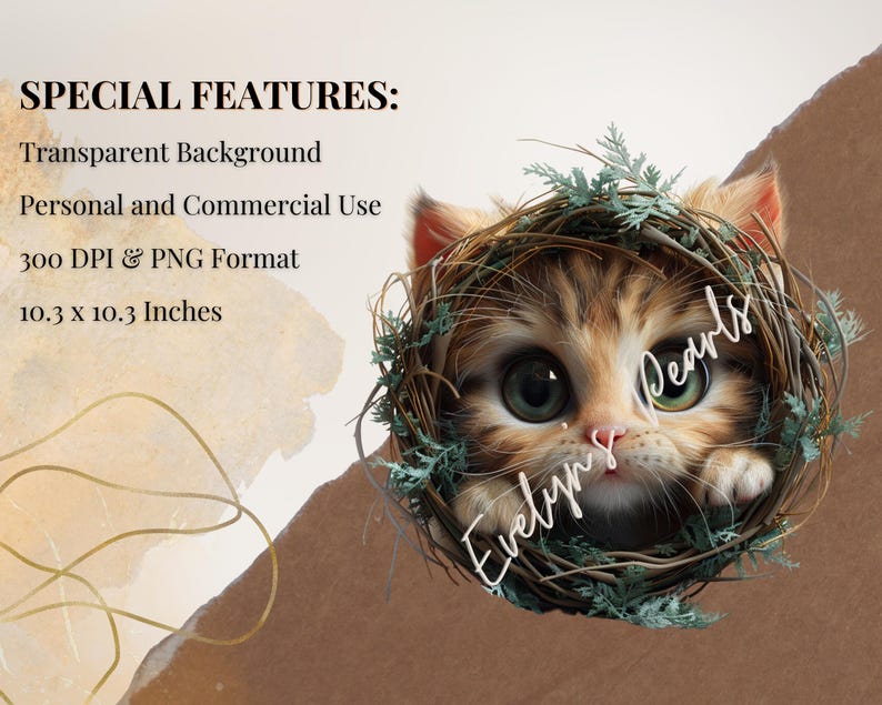 Winter Cat Clipart Festive Kitten PNG Cute Cat Clipart Animal PNG ...