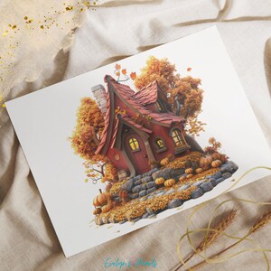 Autumn Cottage Clipart Fall Leaves Clipart Autumn House PNG ...