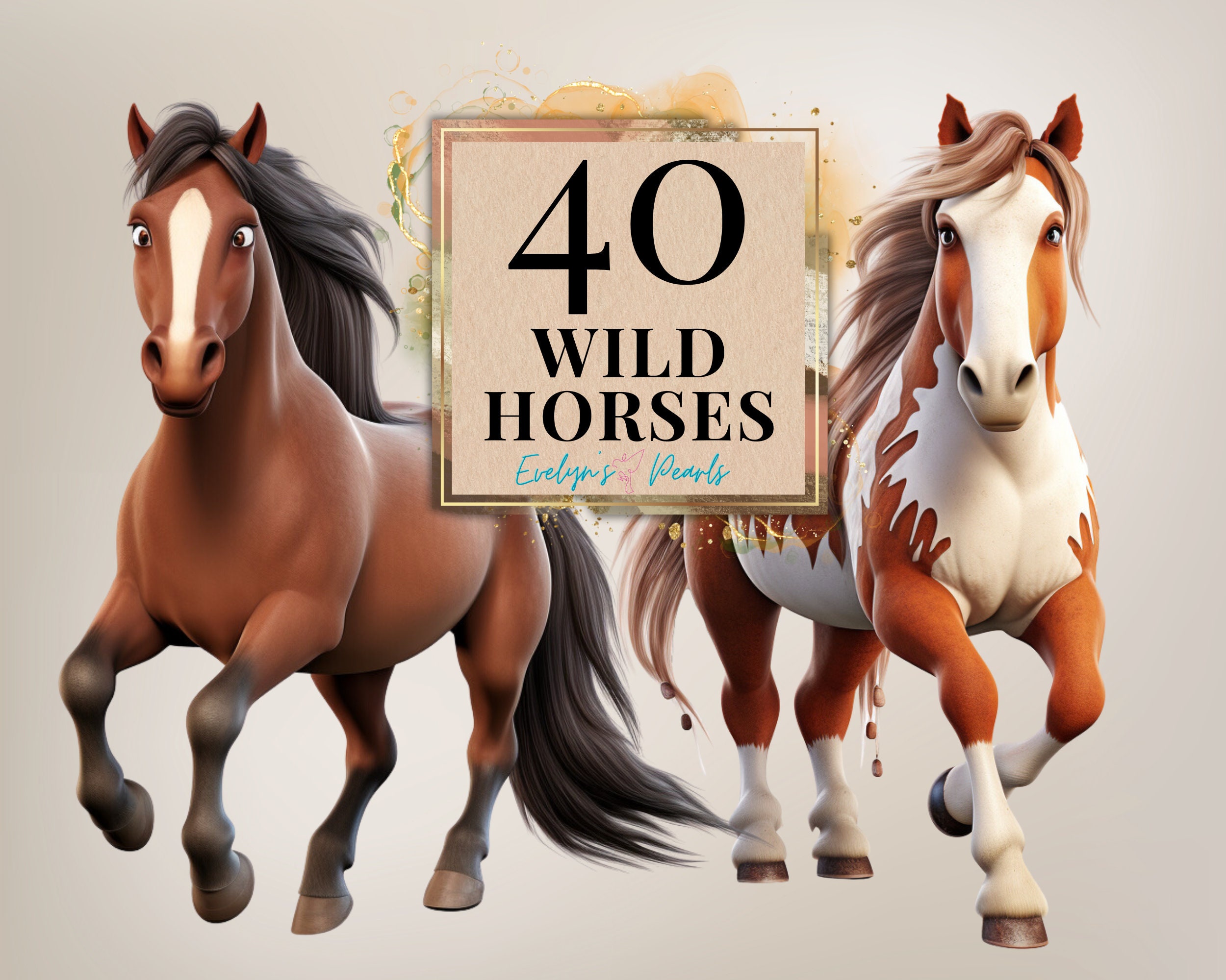 Horse Clipart Wild Horse PNG Baby Horse Clipart Animal PNG Farm Horse ...