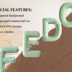 Letters Clipart 3D Green Bubble Letters PNG 26 English Alphabet Clipart ...