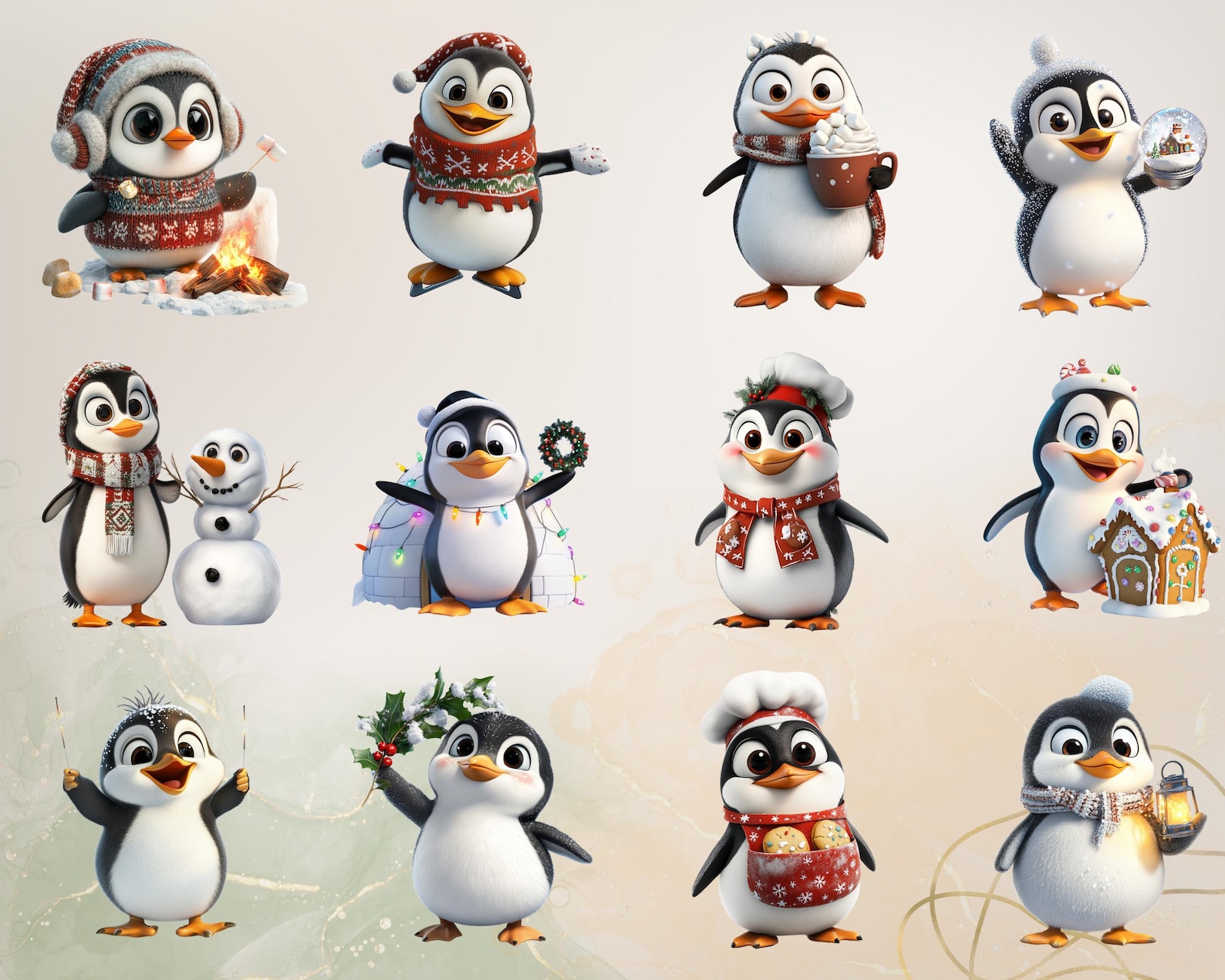 Penguin Clipart Festive Penguin PNG Arctic Animals Clipart Festive ...