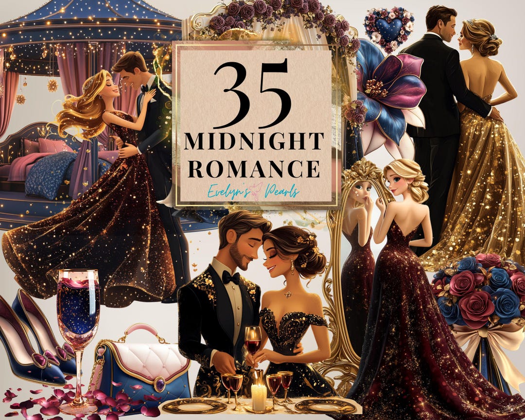 Midnight Romance Clipart Valentine's Day Clipart Sweet Valentine PNG ...