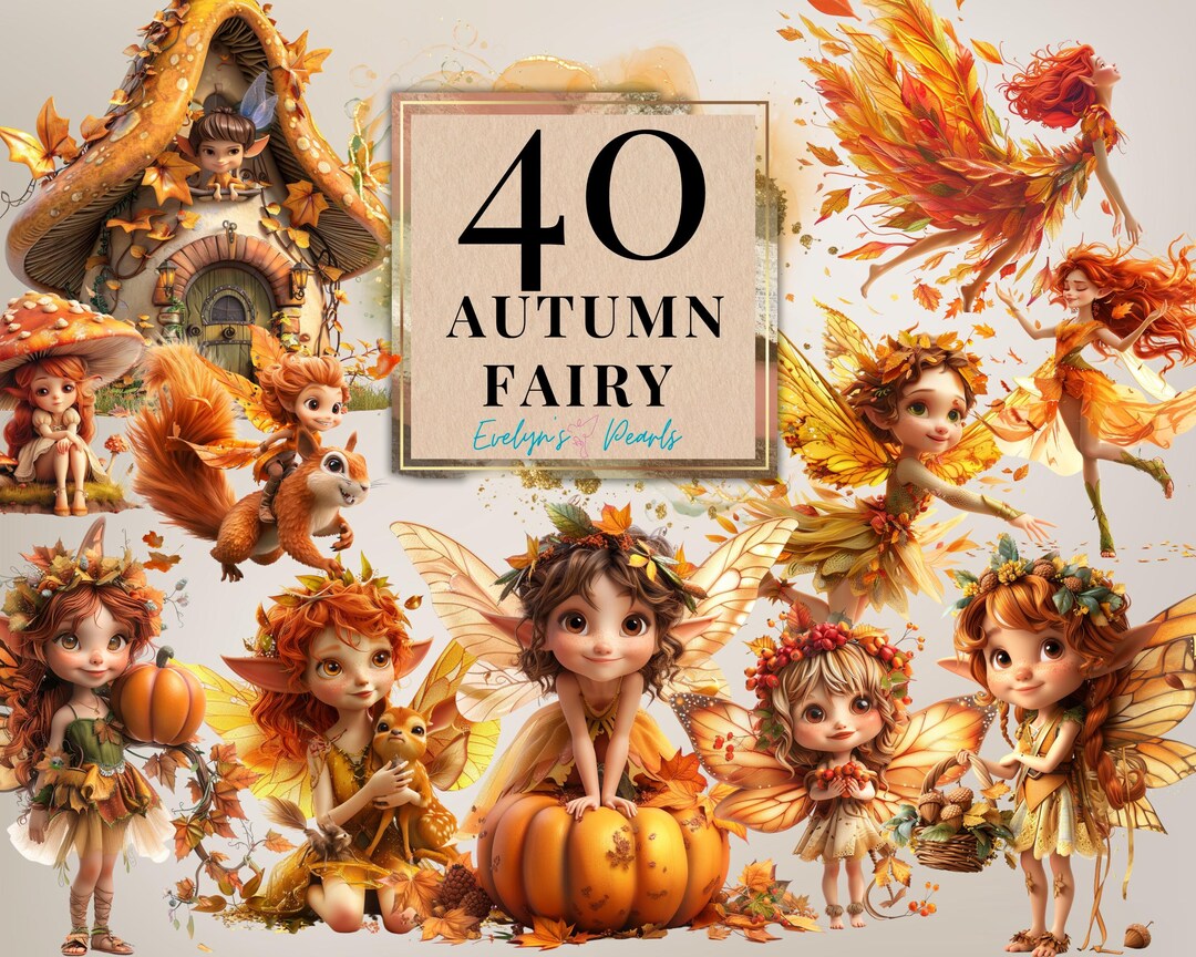 Fairy Clipart Autumn Fairy PNG Magical Forest Clipart Fall Thanksgiving ...