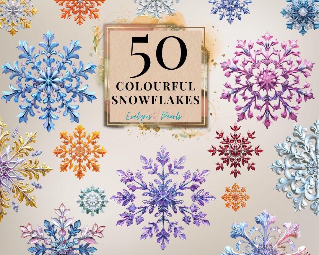 Snowflake Clipart Colourful Snowflake PNG Winter Clipart Seasonal ...