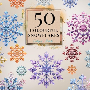 Snowflake Clipart Colourful Snowflake PNG Winter Clipart Seasonal ...
