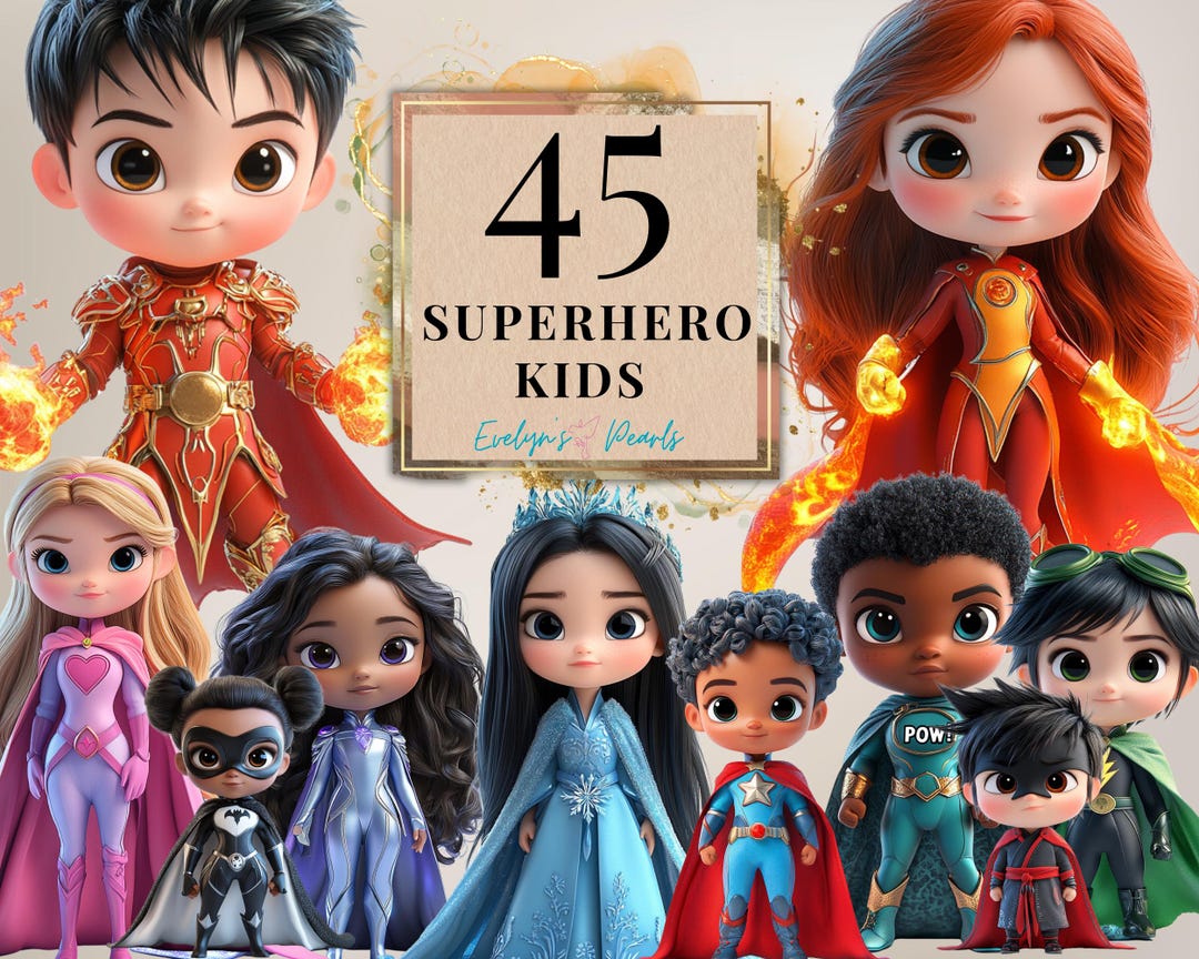 Superhero Clipart Superhero Kids Clipart Children Clipart Classroom ...