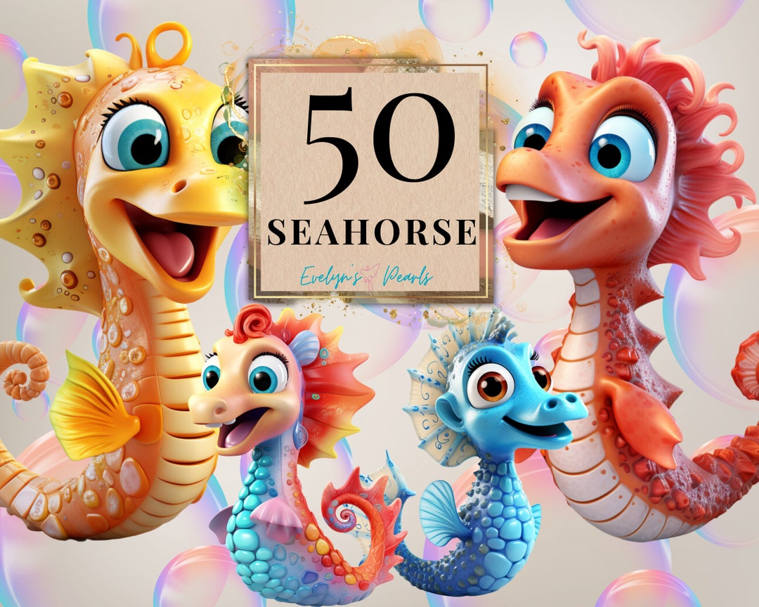 Seahorse Clipart Sea Life PNG Sea Creature Clipart Under the Ocean ...
