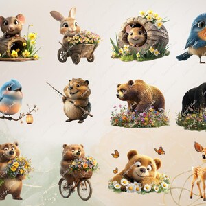 Woodland Spring Clipart Spring Animals PNG Woodland Clipart Forest ...