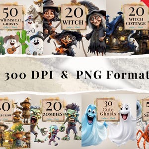 Spooky Mega Clipart Bundle Clipart Whimsical Spooky 800+ PNG Seasonal ...