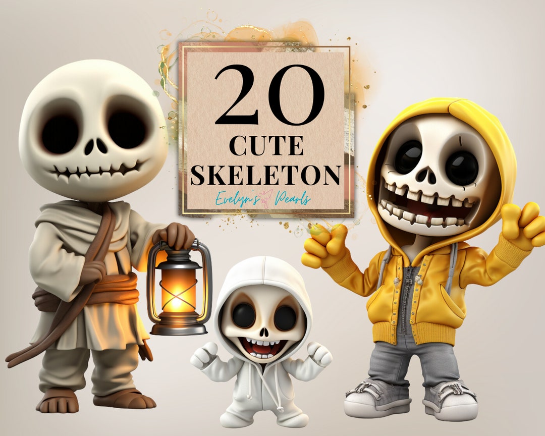 Skeleton Clipart Cute Skeleton PNG Spooky Clipart Scary Clipart Party ...