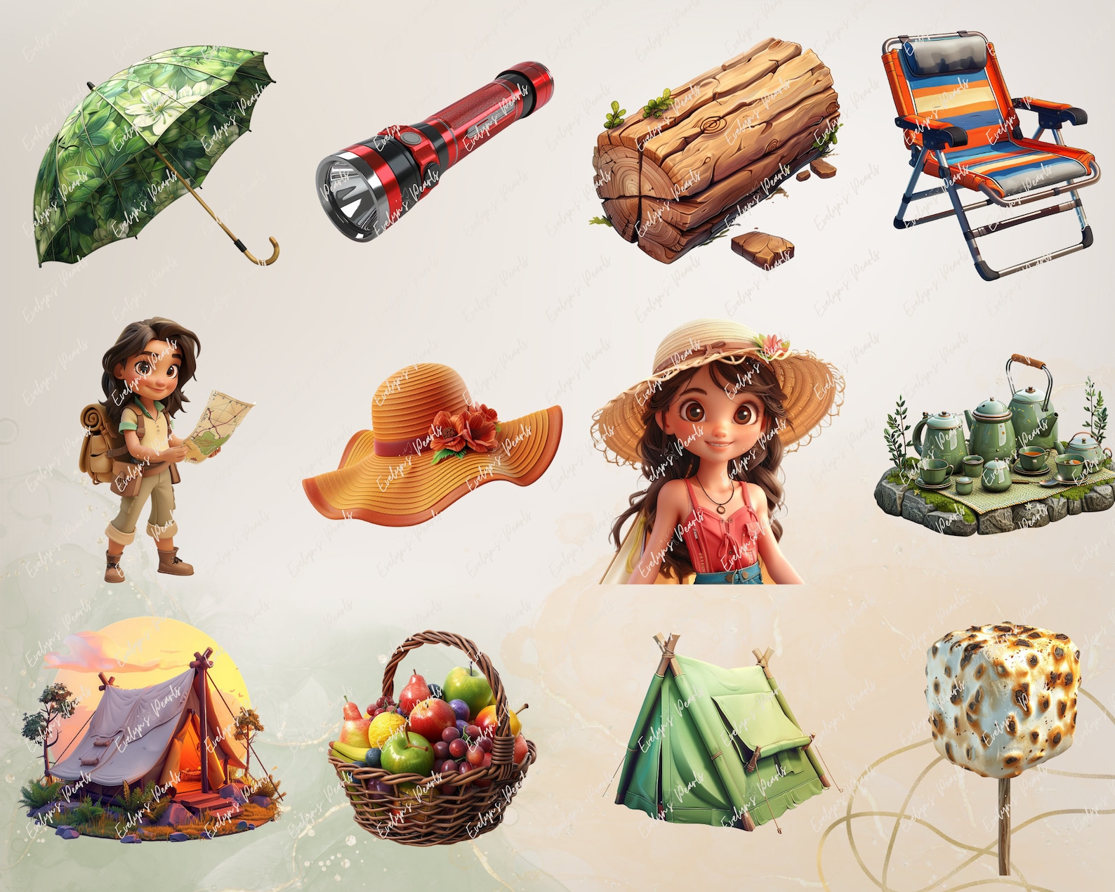 Camping Clipart Summer Camping PNG Cute Explorer Clipart Safari Clipart ...
