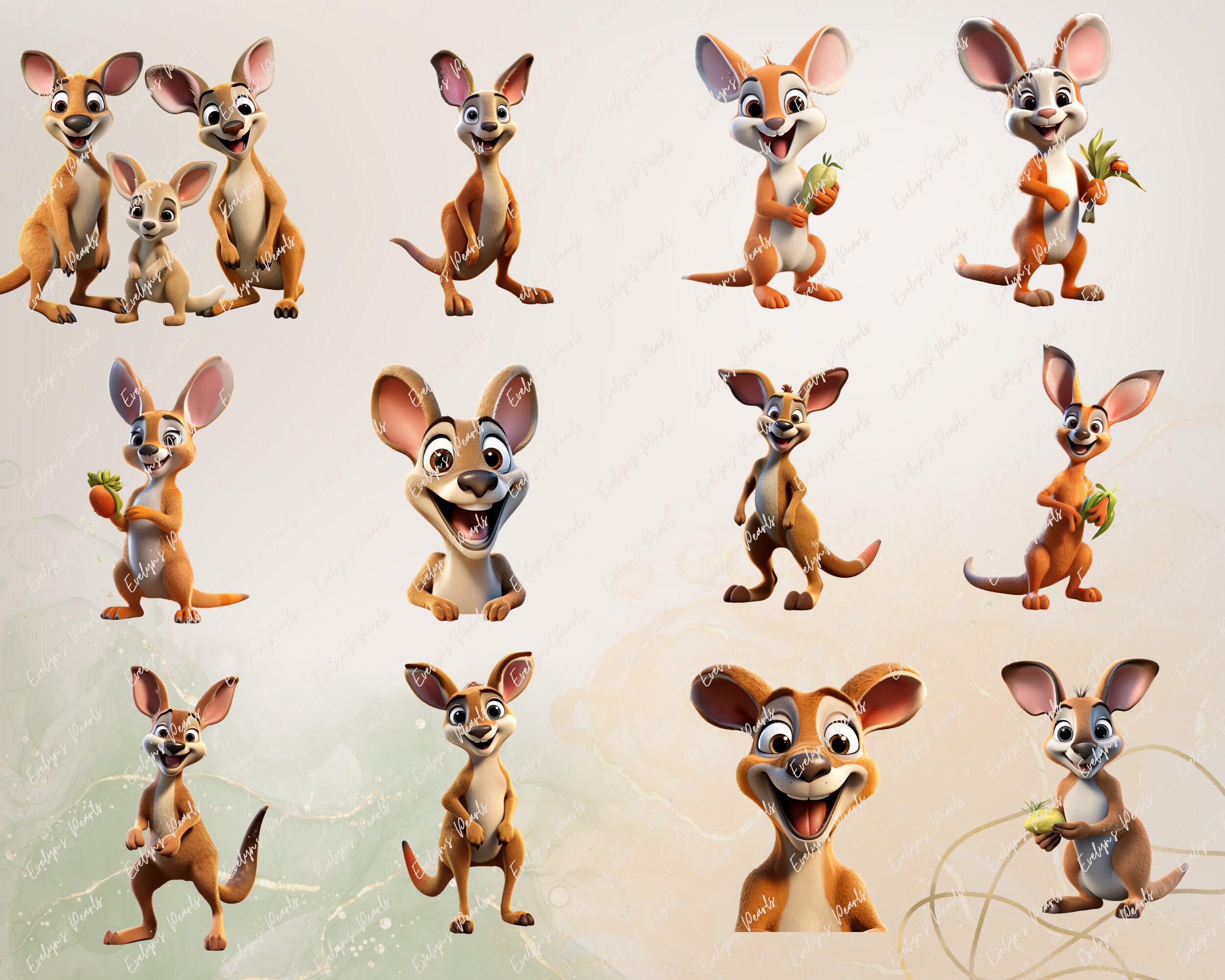 Kangaroo Clipart Cute Kangaroo PNG Australian Animal Clipart Safari ...