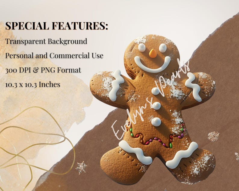 Gingerbread Man Clipart Gingerbread Cookies Clipart Winter Clipart ...