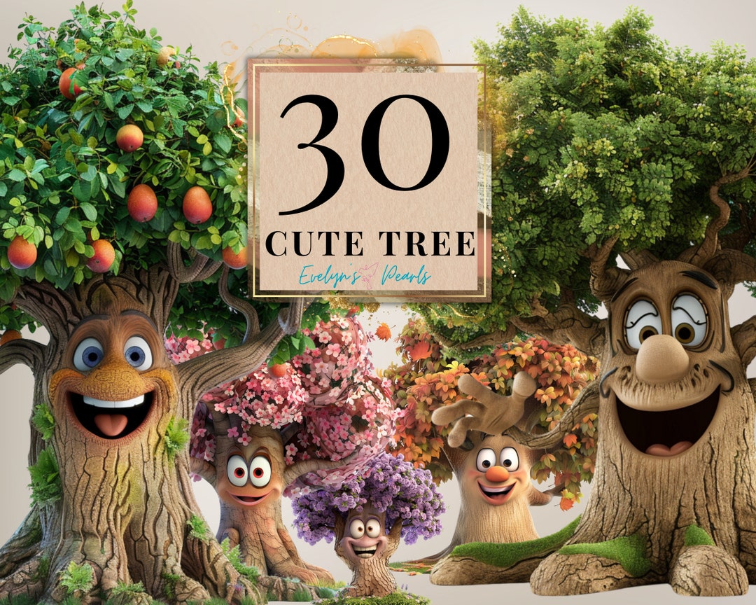 Tree Clipart Fairy Tale Tree PNG Cute Tree Clipart Seasonal Decor PNG ...