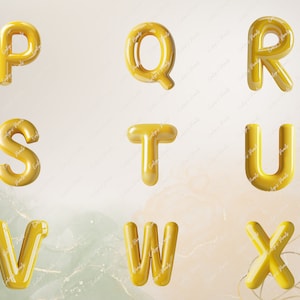 Letters Clipart 3D Yellow Bubble Letters PNG 26 English Alphabet ...