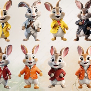 Rabbit Clipart Smart Bunny PNG Dressed up Bunny Clipart Cartoon Bunnies ...