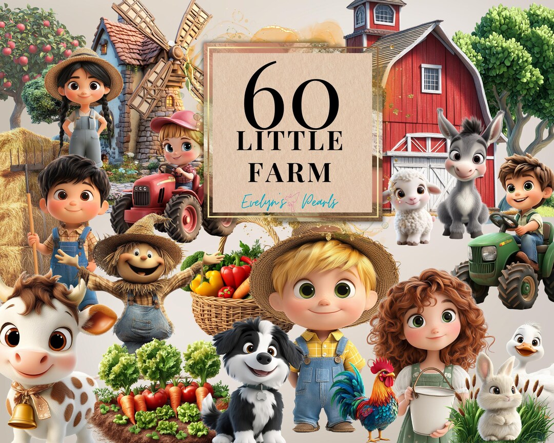 Farm Clipart Little Farm PNG Farm Barn Clipart Cute Farmer Clipart Farm ...