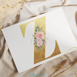Letters Clipart Gold Foil Letter PNG Watercolour Floral Letters Clipart ...