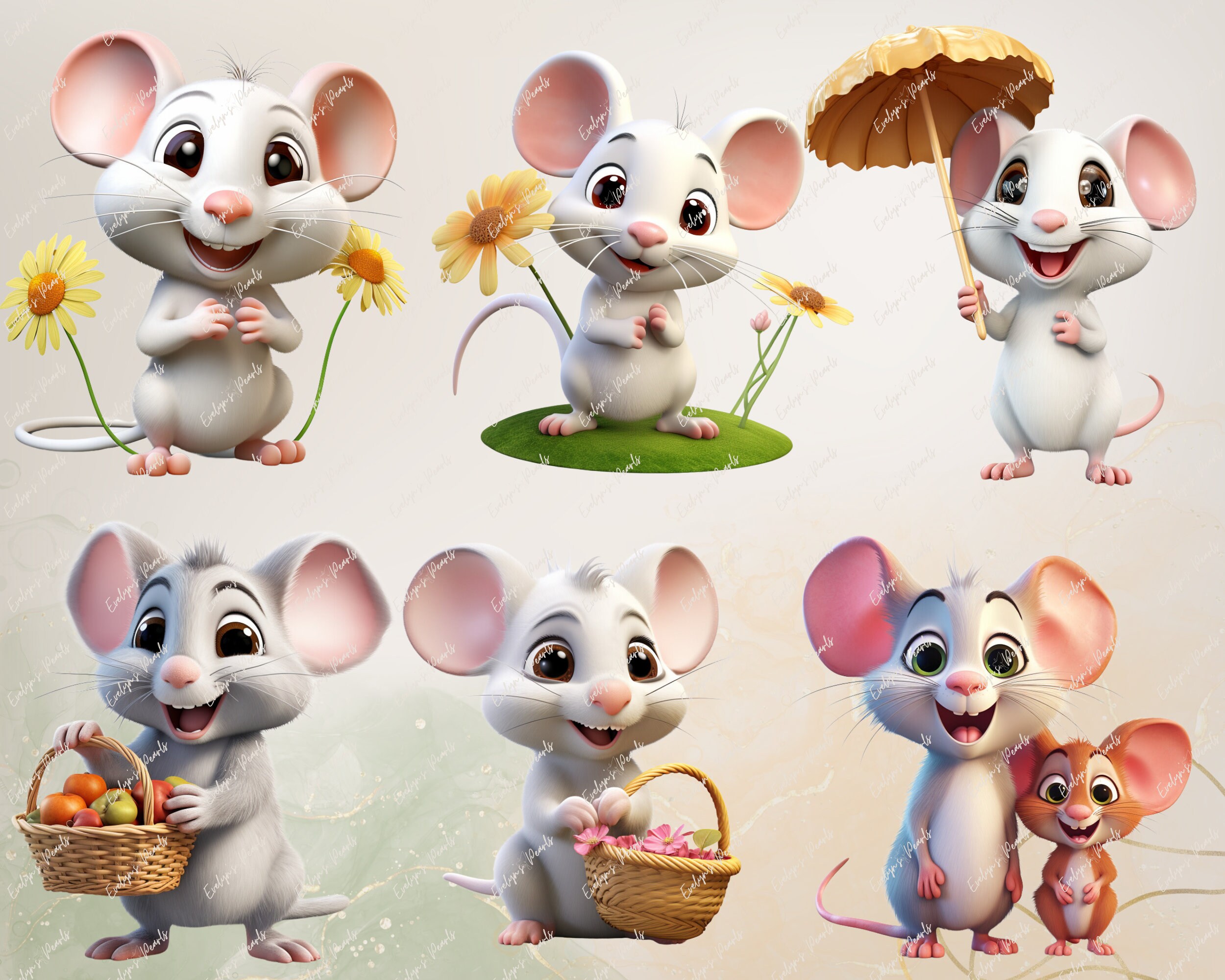 Mouse Clipart Cute Mouse PNG Cartoon Mouse Clipart Woodland Animal ...