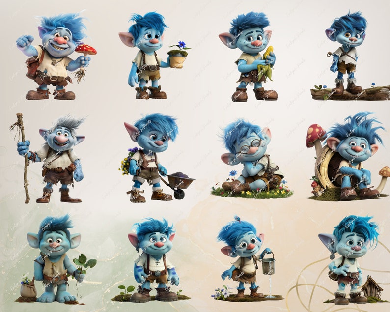 Trolls Clipart Cute Trolls PNG Magical Clipart Children's Party PNG ...