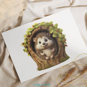 Hedgehog Clipart Cute Hedgehog PNG Woodland Animal Clipart Forest ...