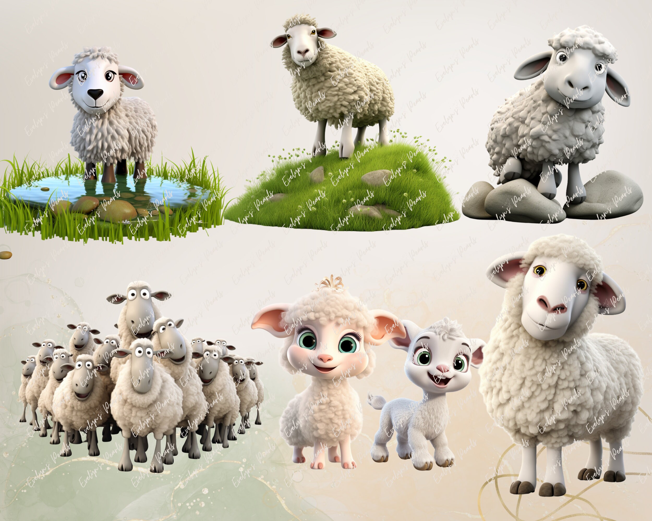 Sheep Clipart Farm Sheep PNG Cute Sheep Clipart Cute Animal Clipart ...
