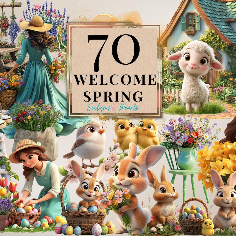 Welcome Spring Clipart - Etsy