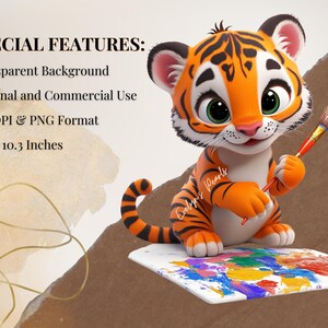 Tiger Clipart Baby Tiger PNG Baby Animal Clipart Cute Safari Animal ...