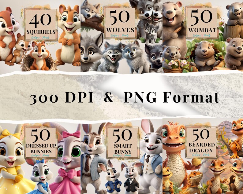 Woodland Animals Mega Bundle Clipart 1385 PNG Cute Woodland Clipart ...