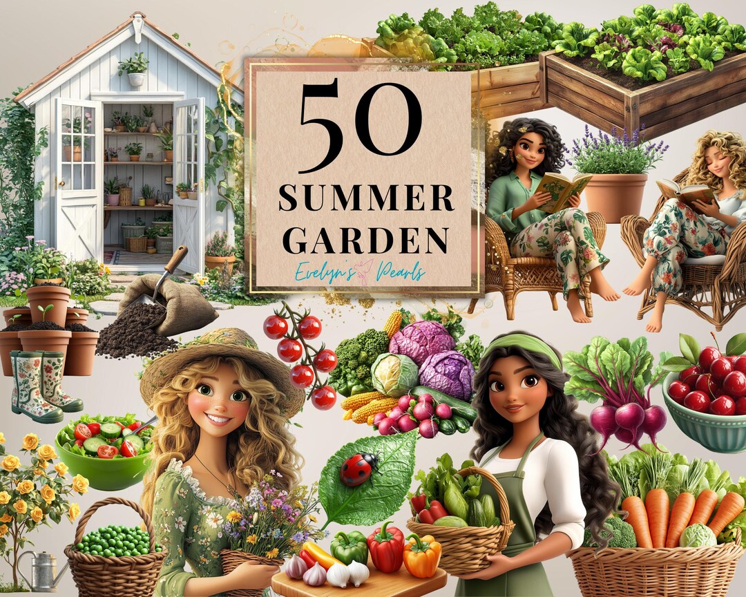 Summer Garden Clipart Cottage Garden PNG Countryside Clipart Farm PNG ...