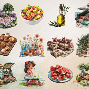 Picnic Clipart Summer Picnic PNG Food Clipart Picnic Basket PNG Beach ...