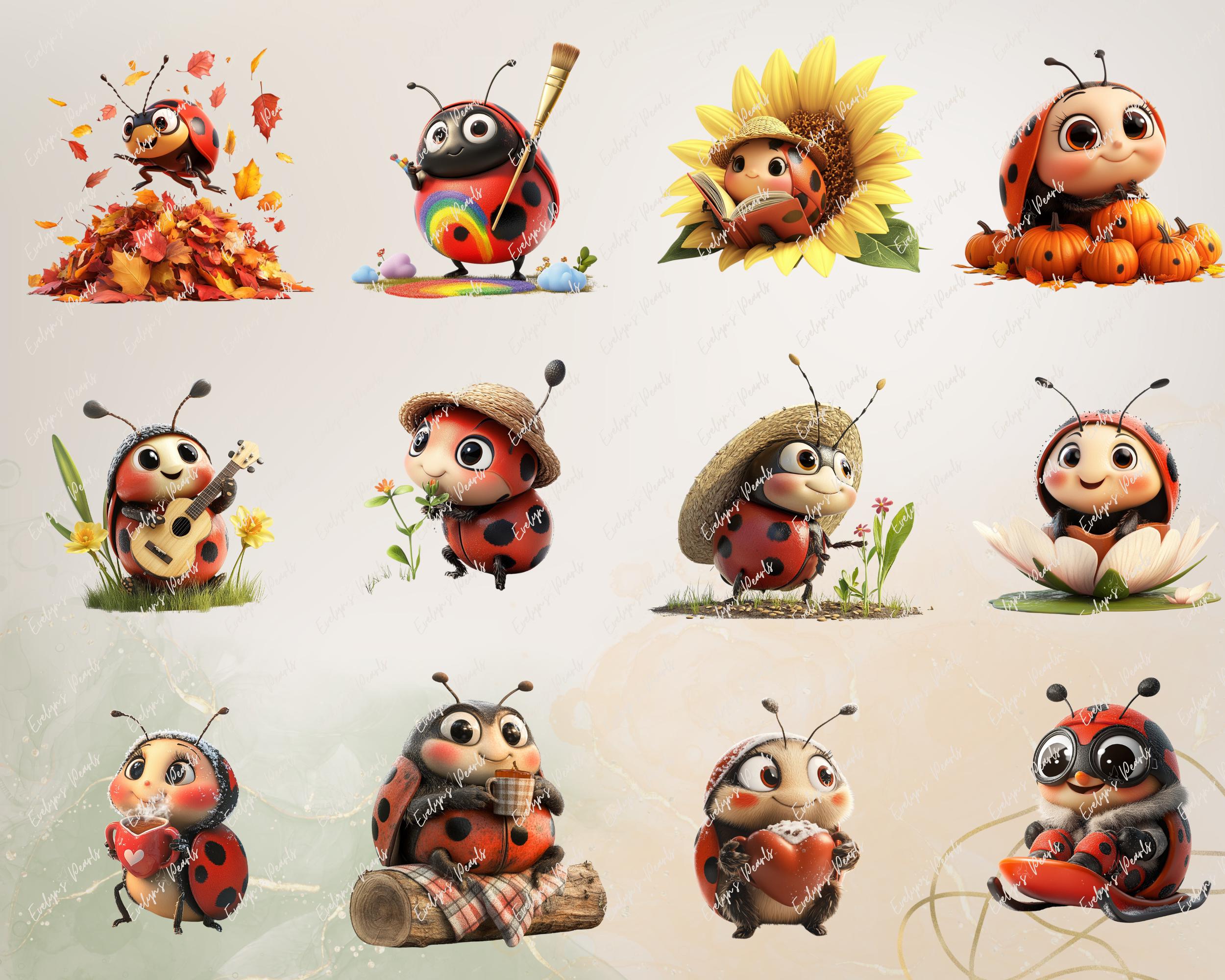 Lady Bug Clipart Spring Lady Bug PNG Cute Lady Bug PNG Insect Clipart ...