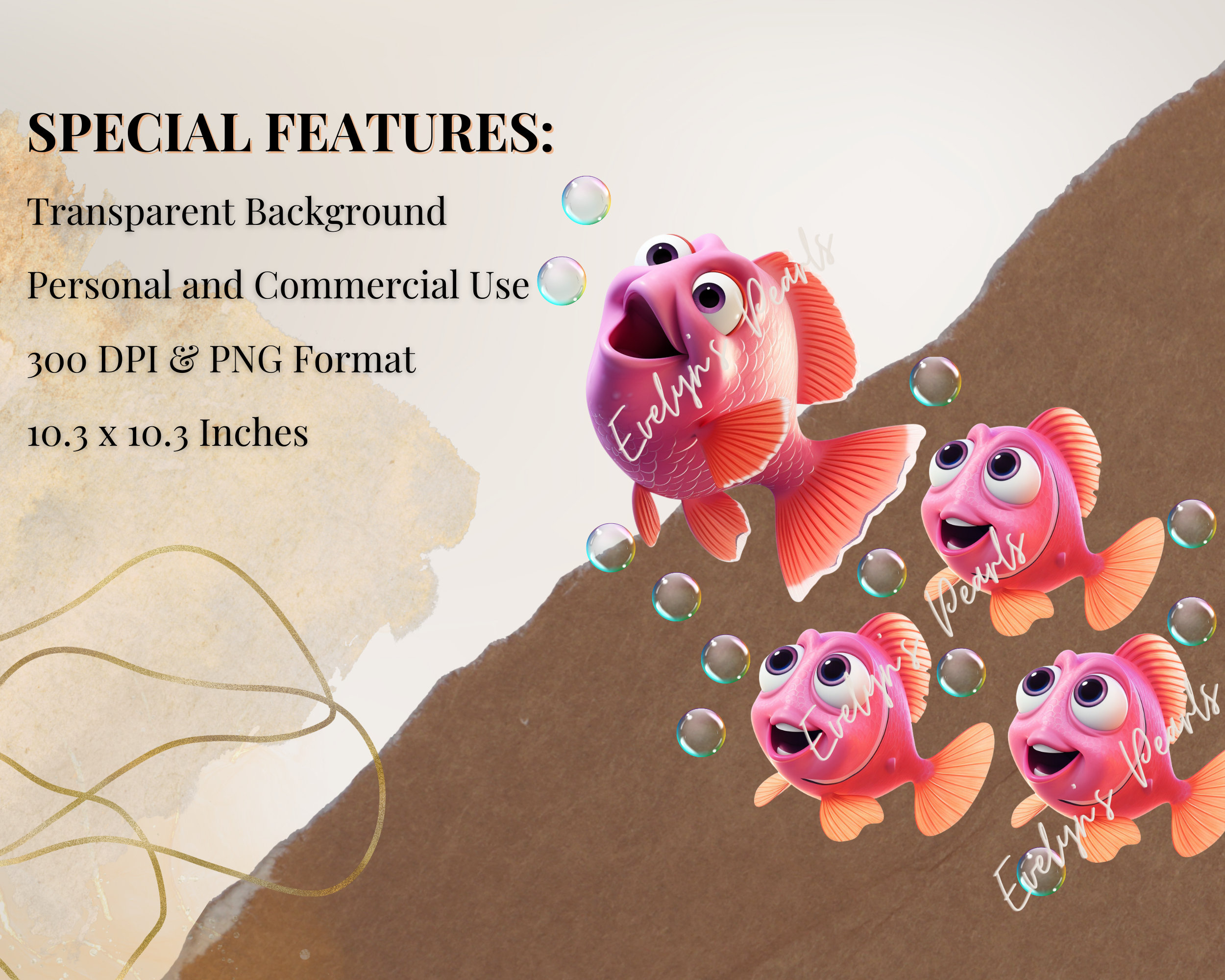 Fish Clipart Sea Life PNG Sea Creature Clipart Under the Ocean Clipart ...