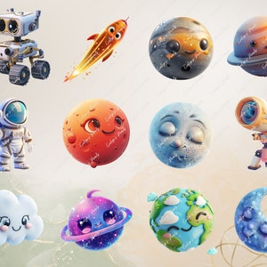 Space Clipart Planets PNG Astronaut Clipart Shooting Star PNG Sky ...