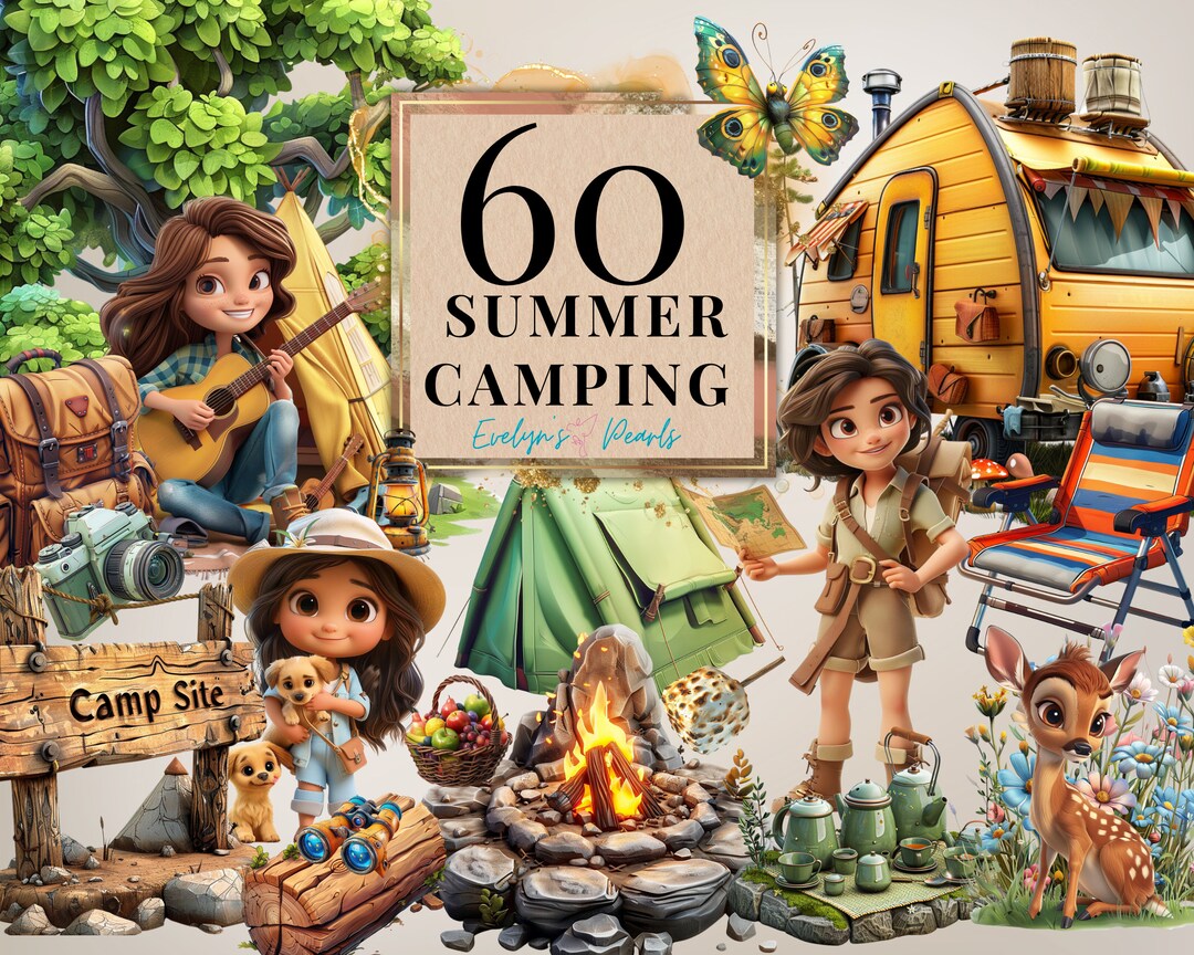 Camping Clipart Summer Camping PNG Cute Explorer Clipart Safari Clipart ...