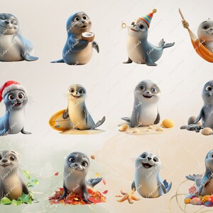 Seals Clipart Cute Seal PNG Fish Clipart Sea Life PNG Sea Creature ...