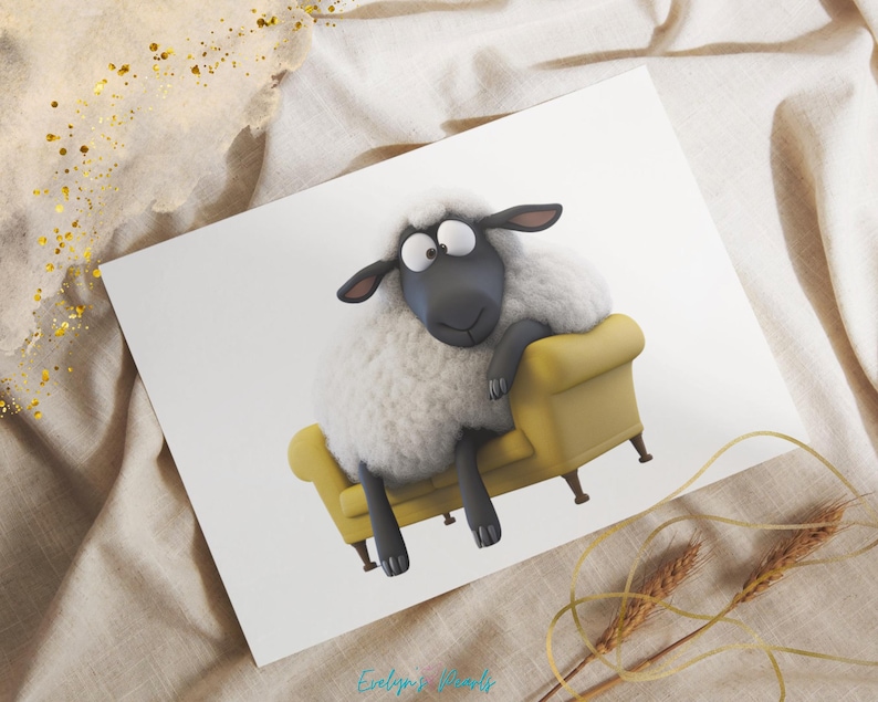 Whimsical Sheep Clipart Quirky Sheep PNG Farm Animals Clipart Funny ...