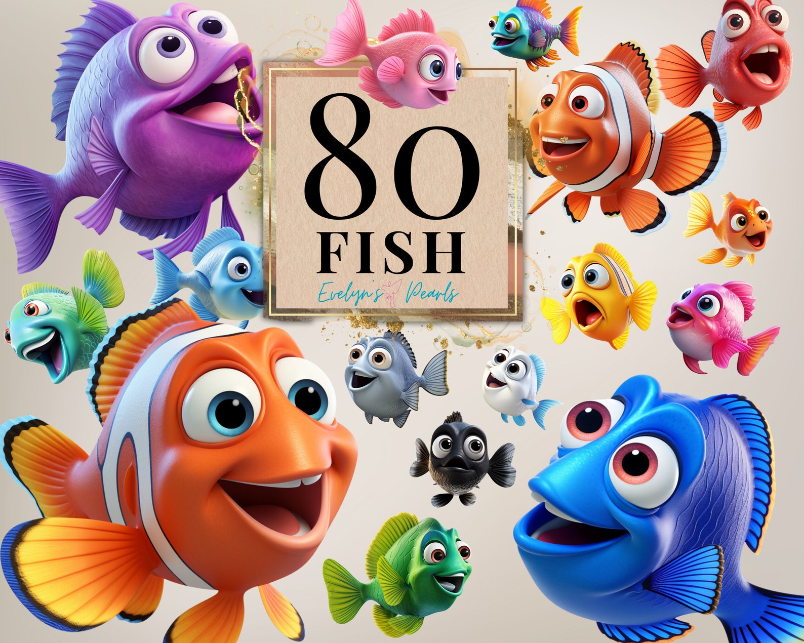 Fish Clipart Sea Life PNG Sea Creature Clipart Under the Ocean Clipart ...