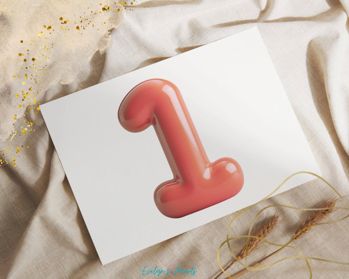 Red Bubble Numbers Clipart 3D 0-9 Red Numbers PNG Planner Clipart ...