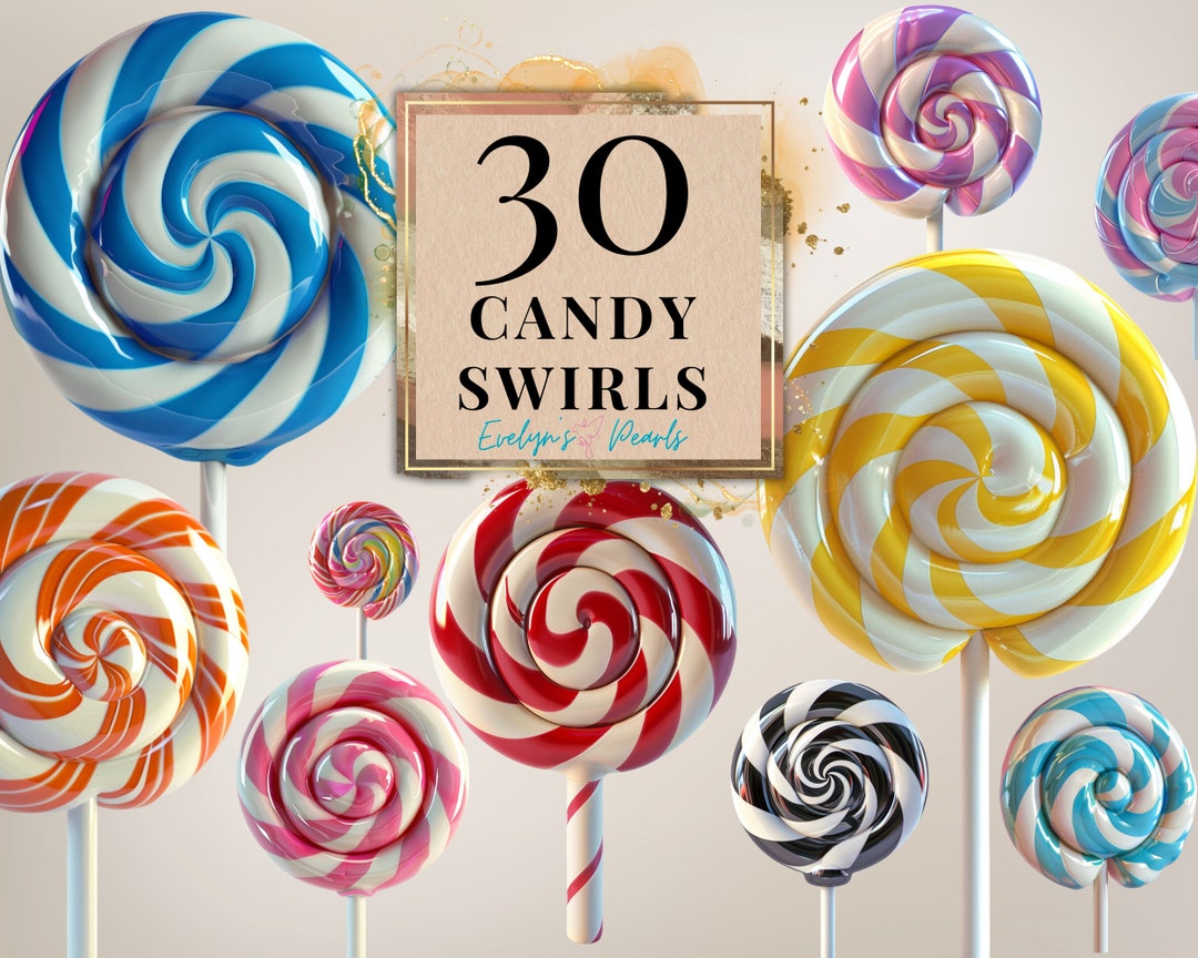 Candy Swirl Clipart Candy Clipart Colourful Rock Swirls Clipart Festive ...